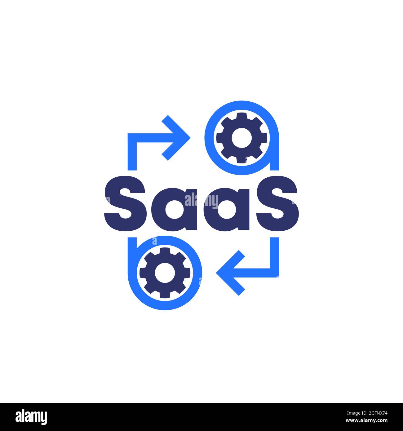 Saas, Software as a service icon with gears Stock Vector Image & Art ...