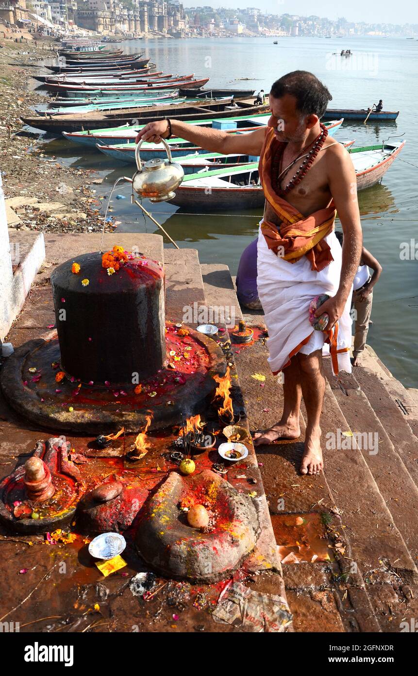 Ghats in Varanasi are riverfront steps leading to the banks of the ...
