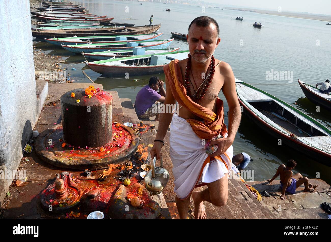 Ghats in Varanasi are riverfront steps leading to the banks of the ...