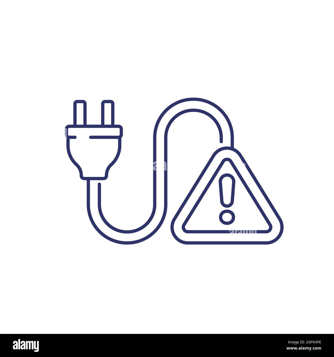 electric plug and warning alert line icon Stock Vector Image & Art - Alamy