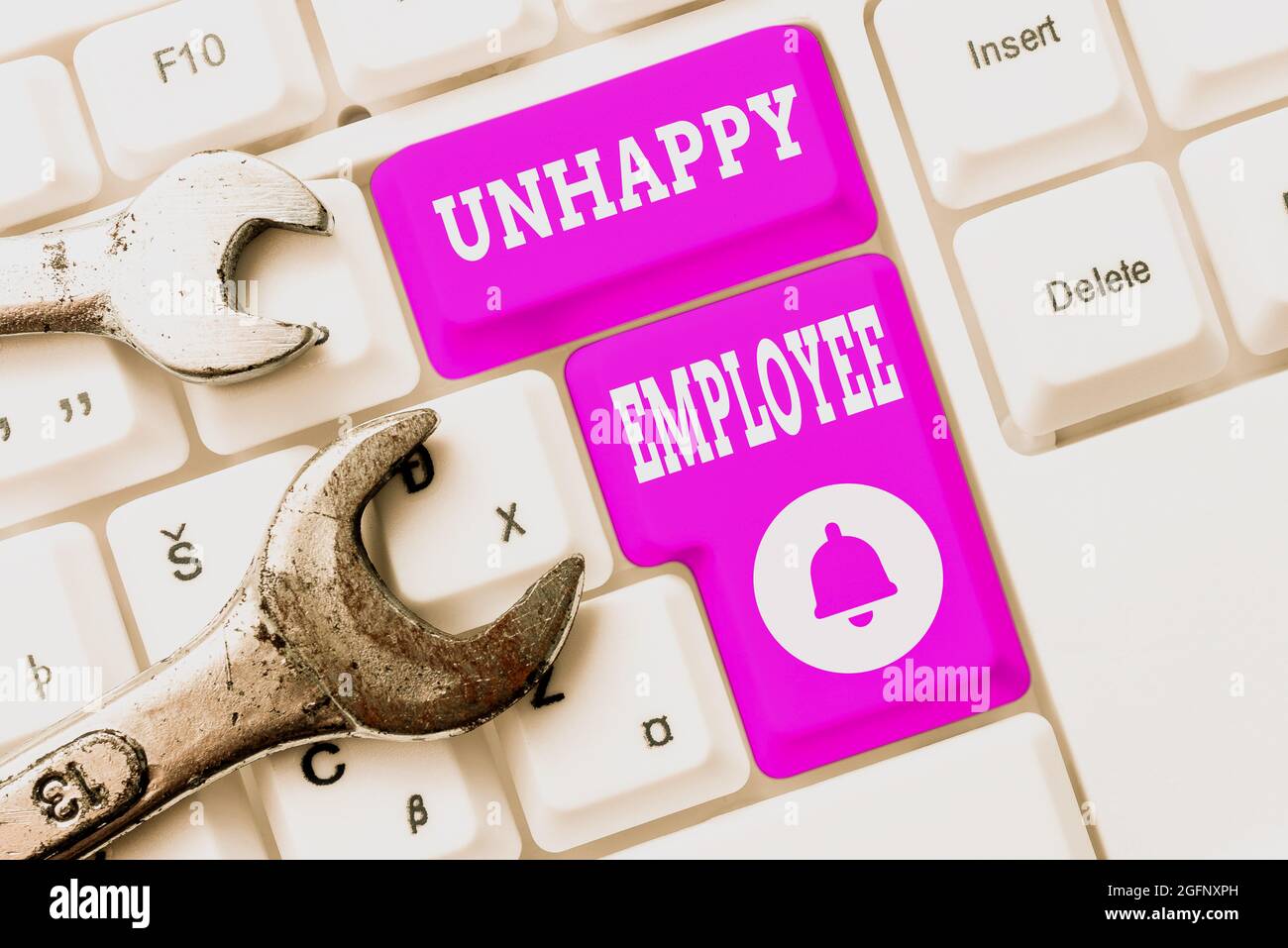 Text showing inspiration Unhappy Employee. Word Written on a workforce ...