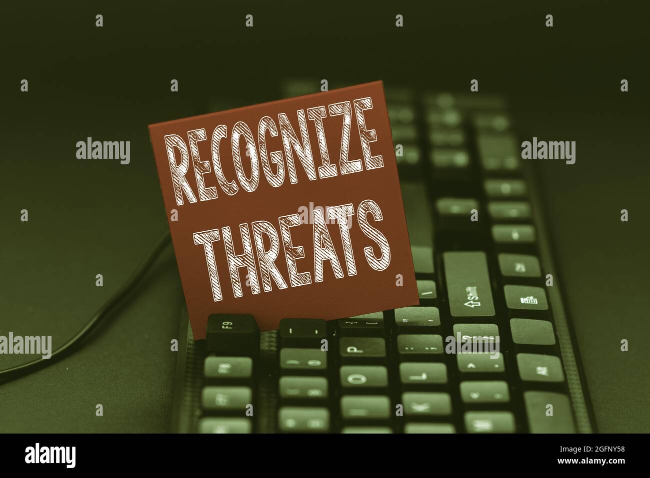 Text caption presenting Recognize Threats. Word for potential to cause ...