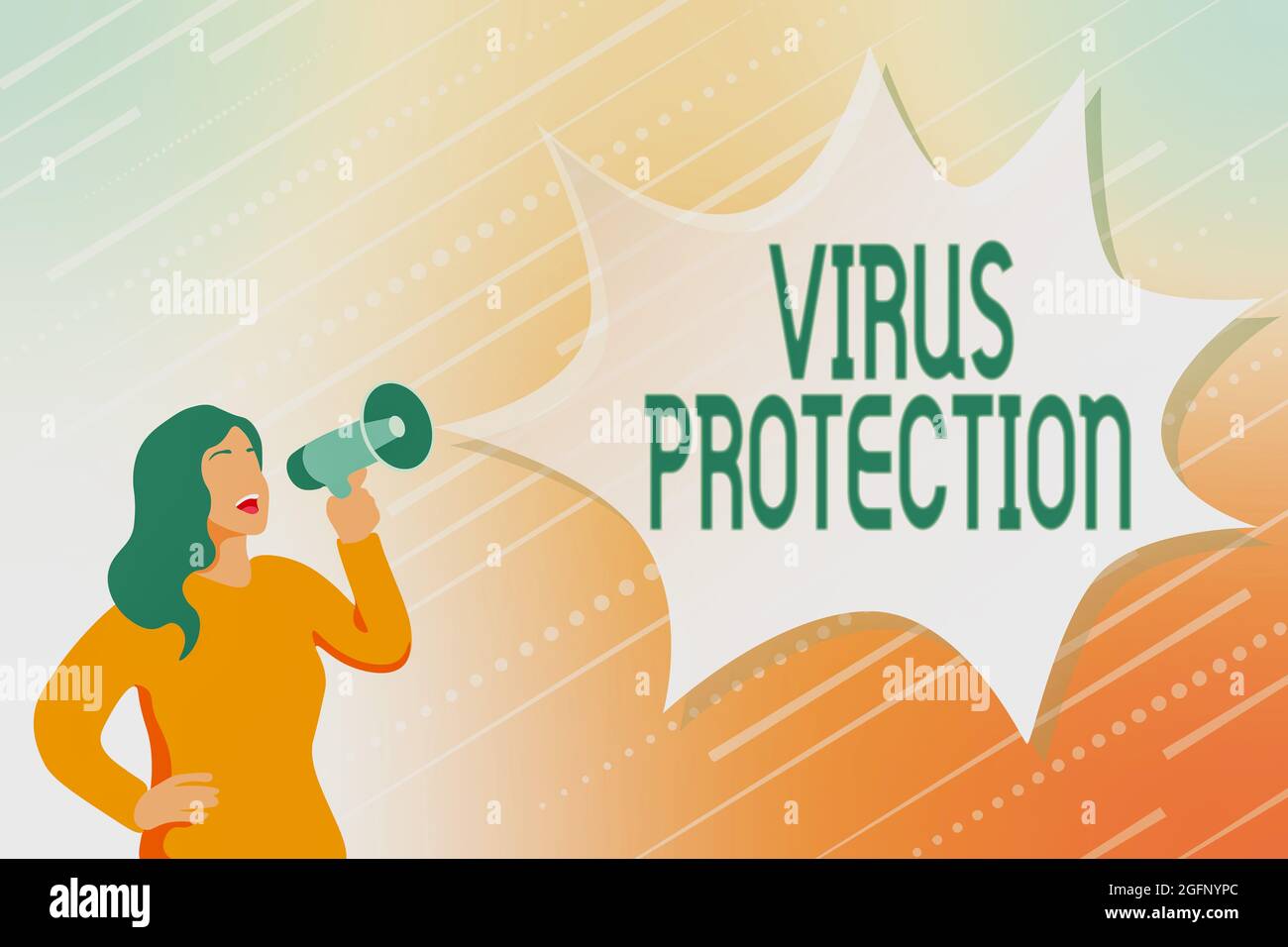 Text sign showing Virus Protection. Business idea program designed to protect computers from ...