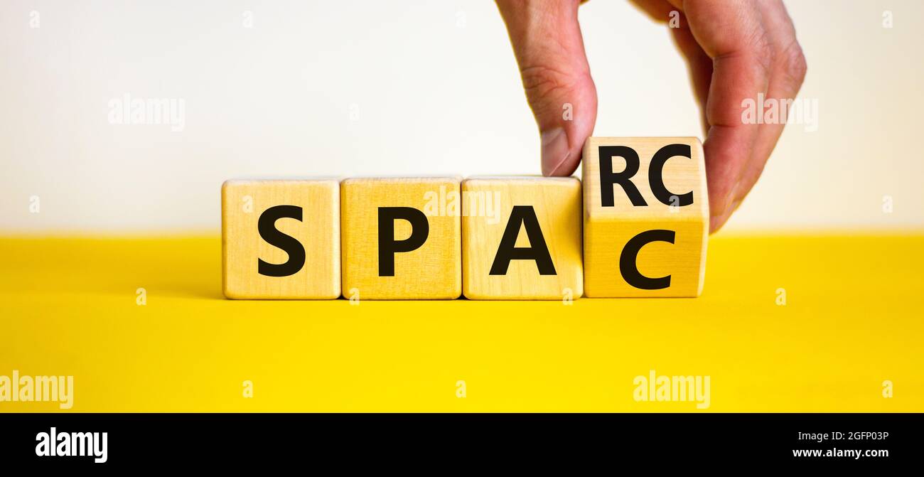 SPARC, special purpose acquisition rights company symbol. Cubes with ...