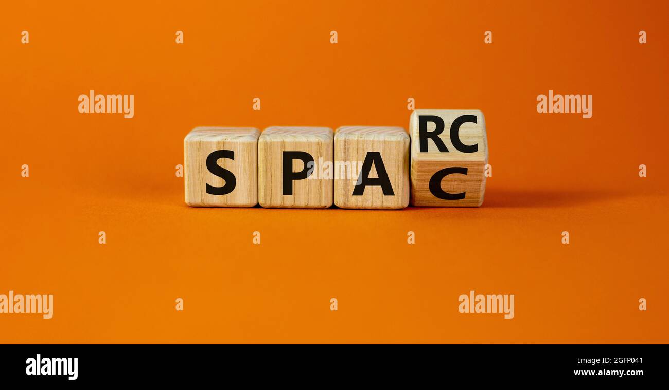 SPARC, special purpose acquisition rights company symbol. Cubes with ...