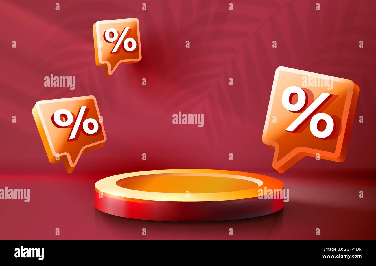 Stage podium percent, Stage Podium Scene with for Award, Decor element ...