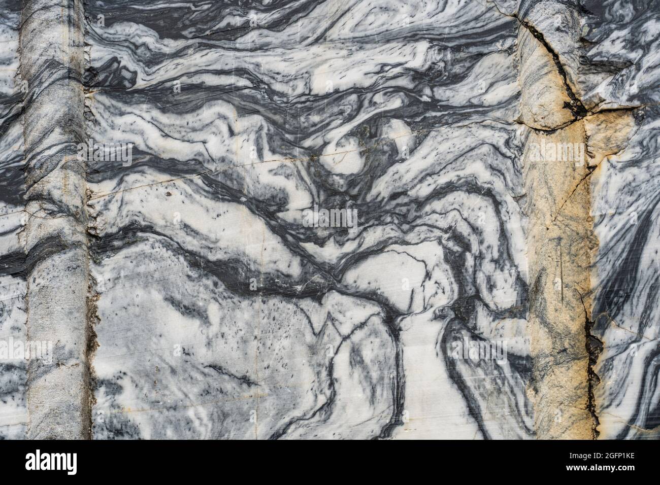 Marble rock water canyon. The marble deposits. Landscape rocks with ...