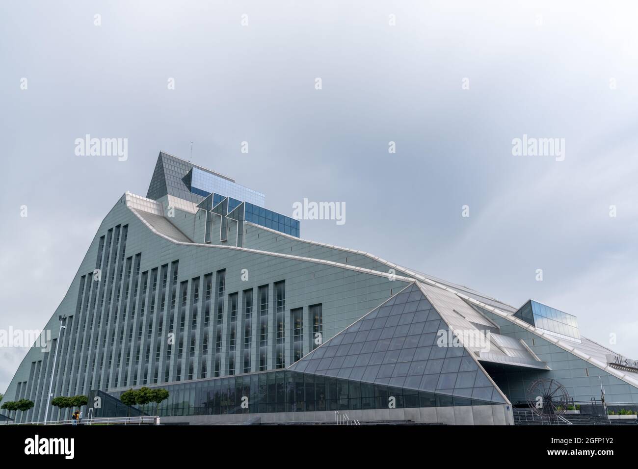 Riga, Latvia - 19 August, 2021: view of the National Library of Latvia ...