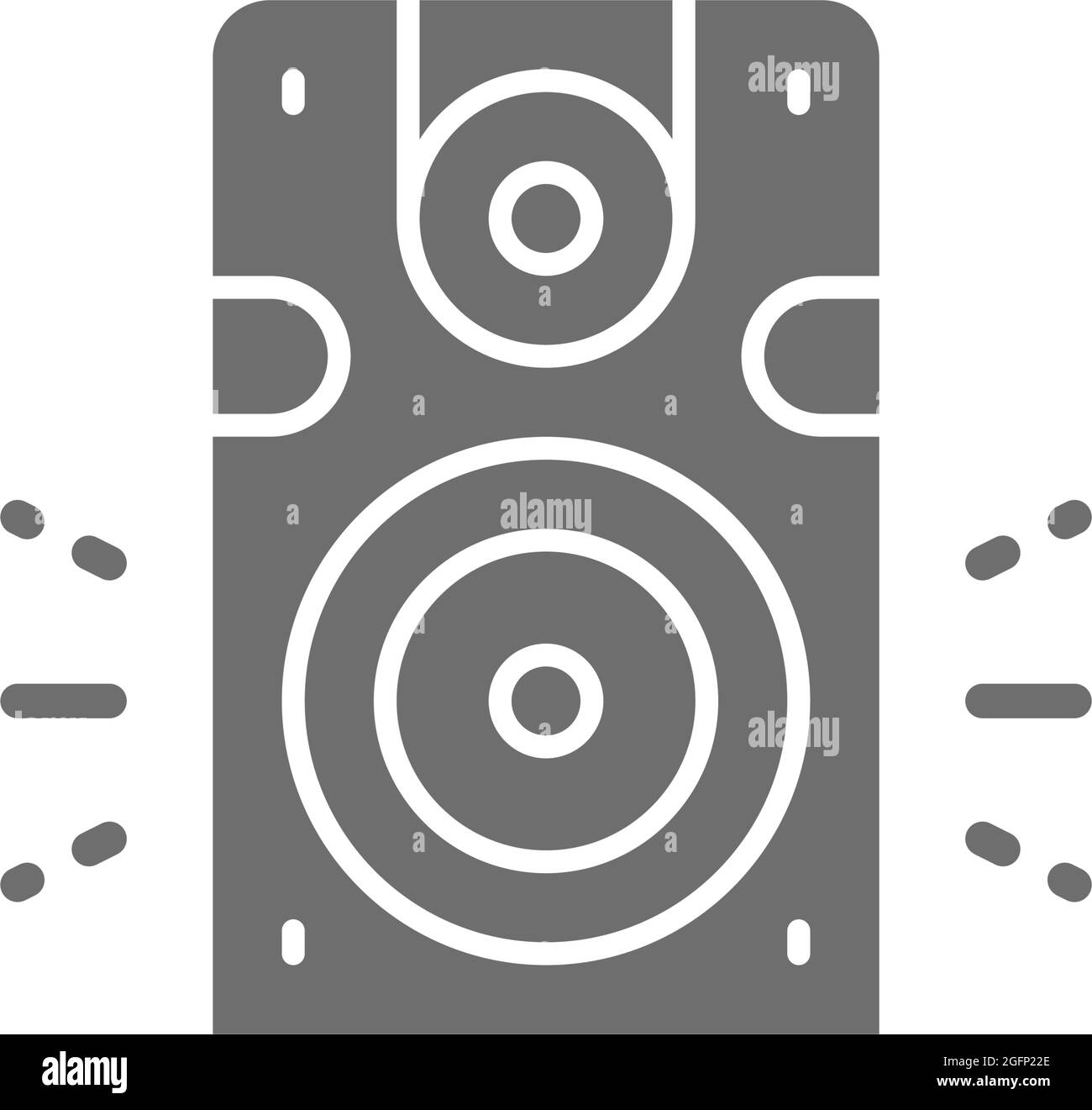 Speaker, subwoofer, audio equipment grey icon. Isolated on white ...