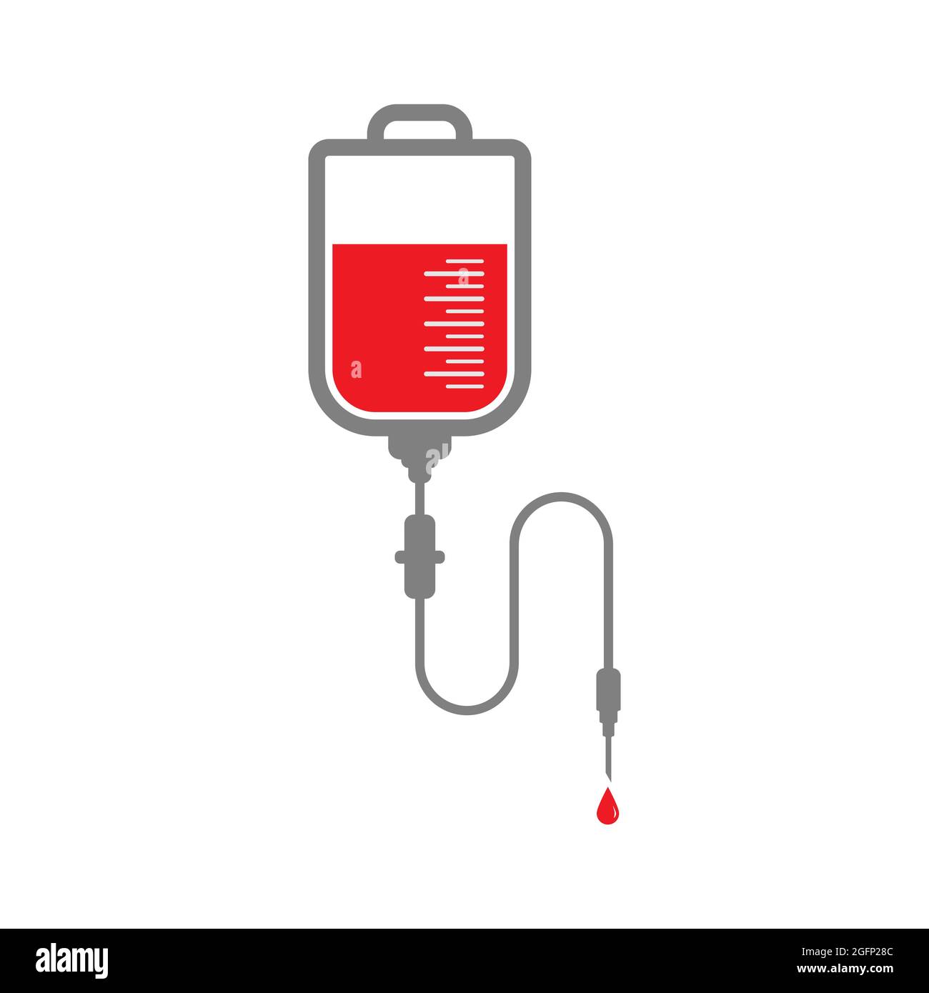 Medical dropper, blood transfusion. Vector icon in a flat style. Stock ...