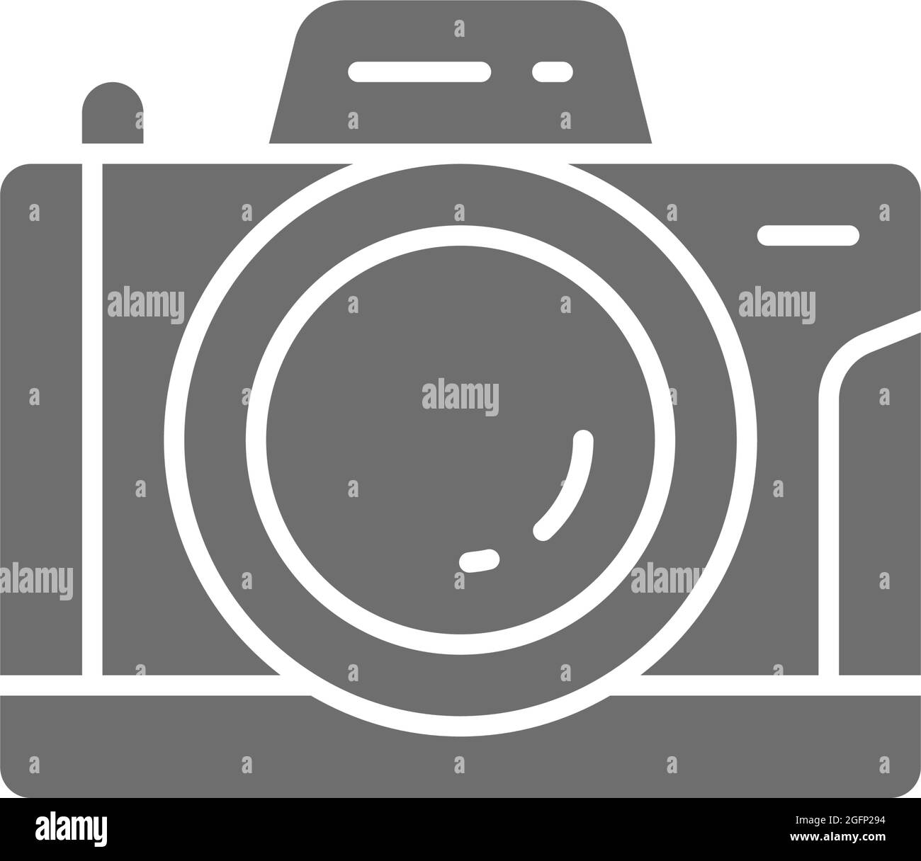 Professional photo camera grey icon. Isolated on white background Stock ...