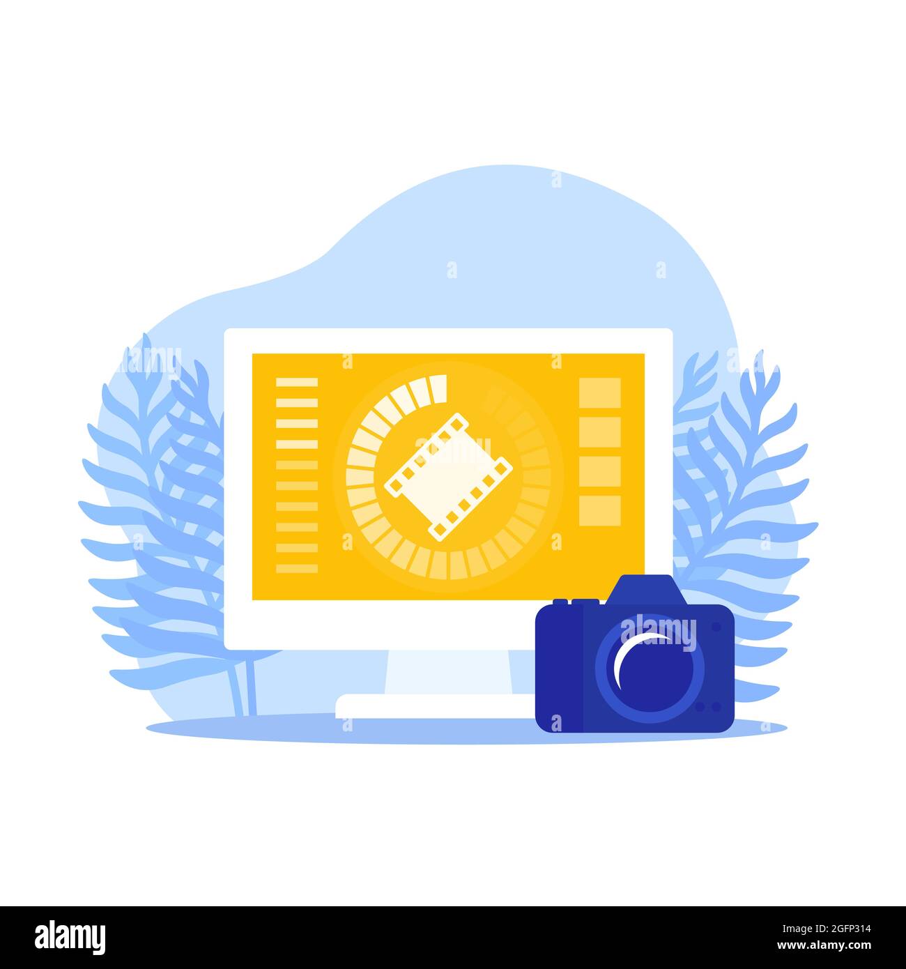 video importing from camera to computer, vector Stock Vector Image ...
