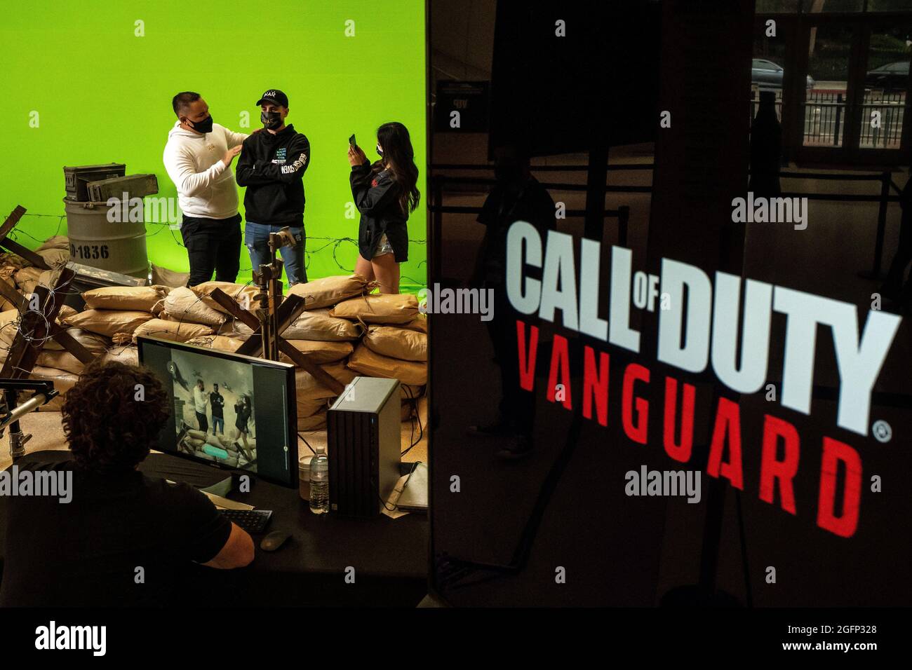 Los Angeles, California, USA. 22nd Aug, 2021. From left, Christian ...