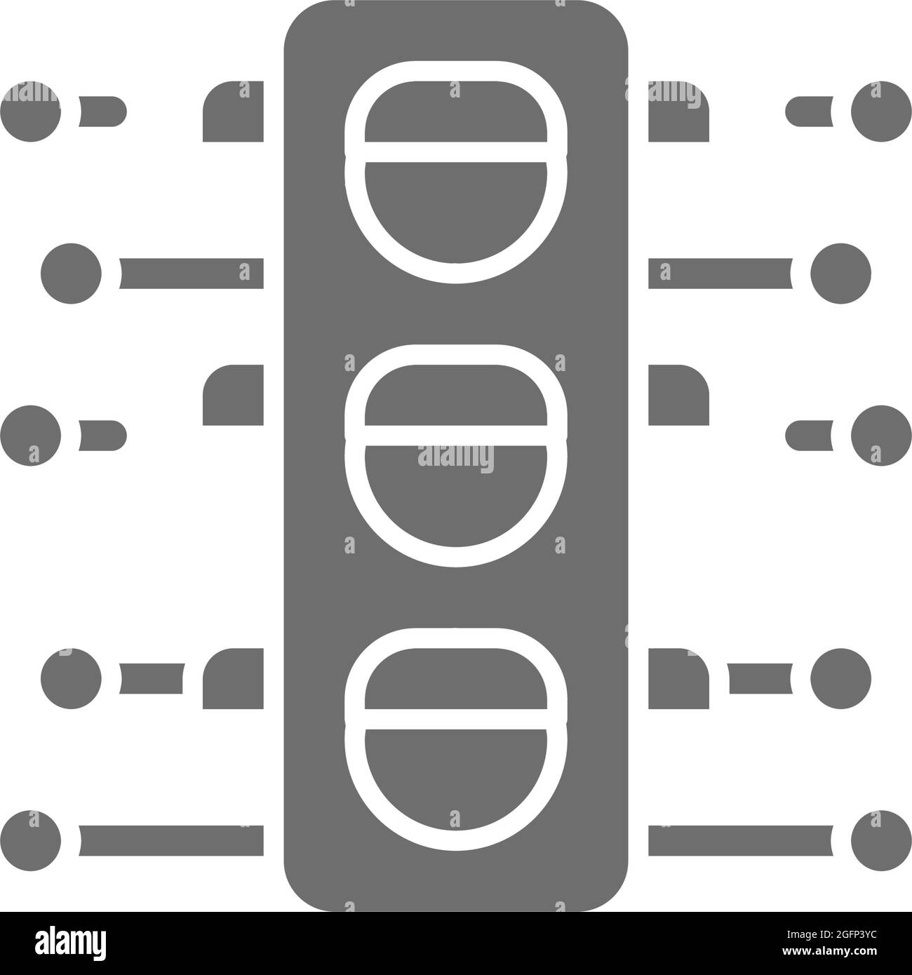 Smart traffic light grey icon. Isolated on white background Stock ...