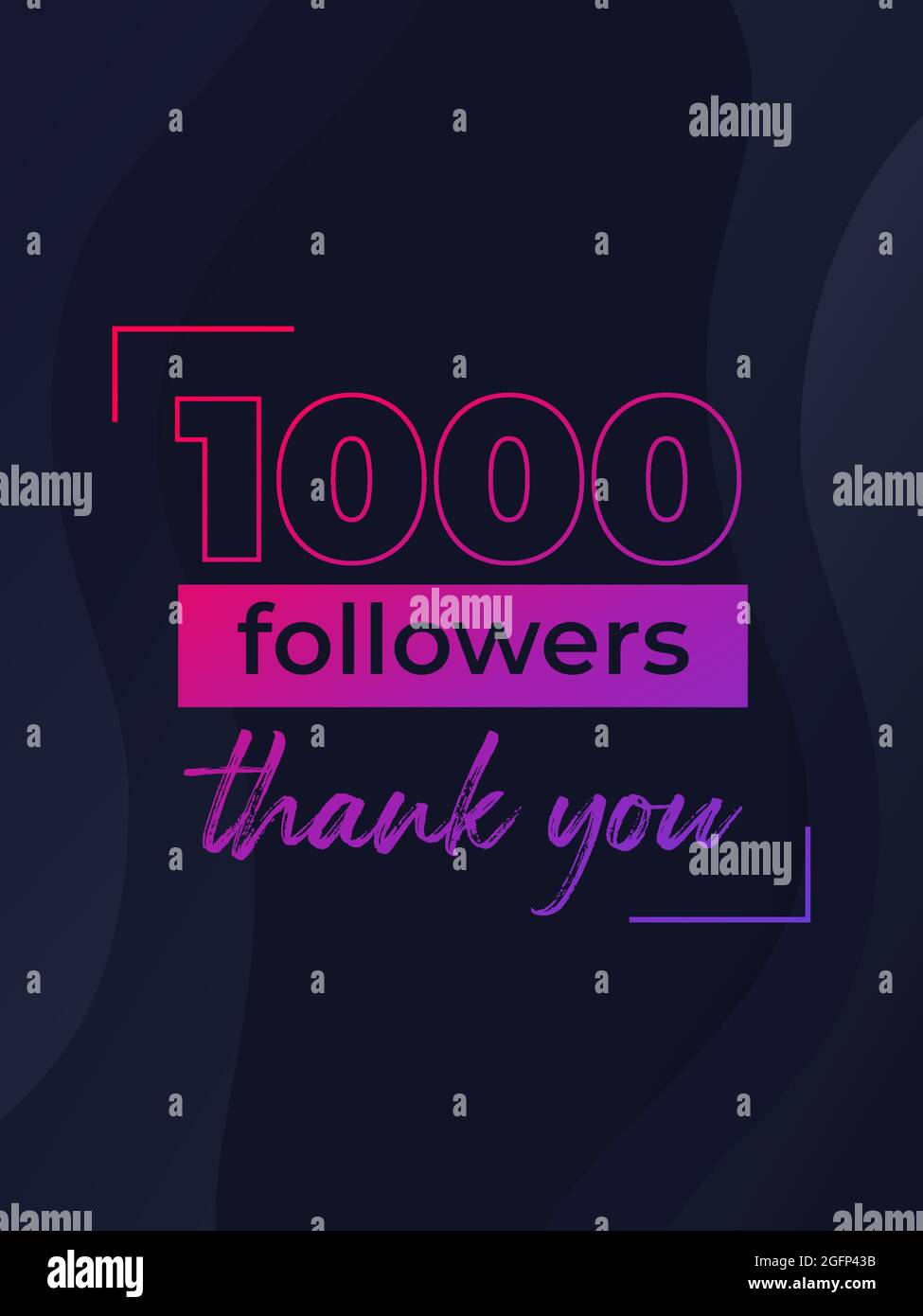 1000 followers, banner for social media, vector Stock Vector Image ...