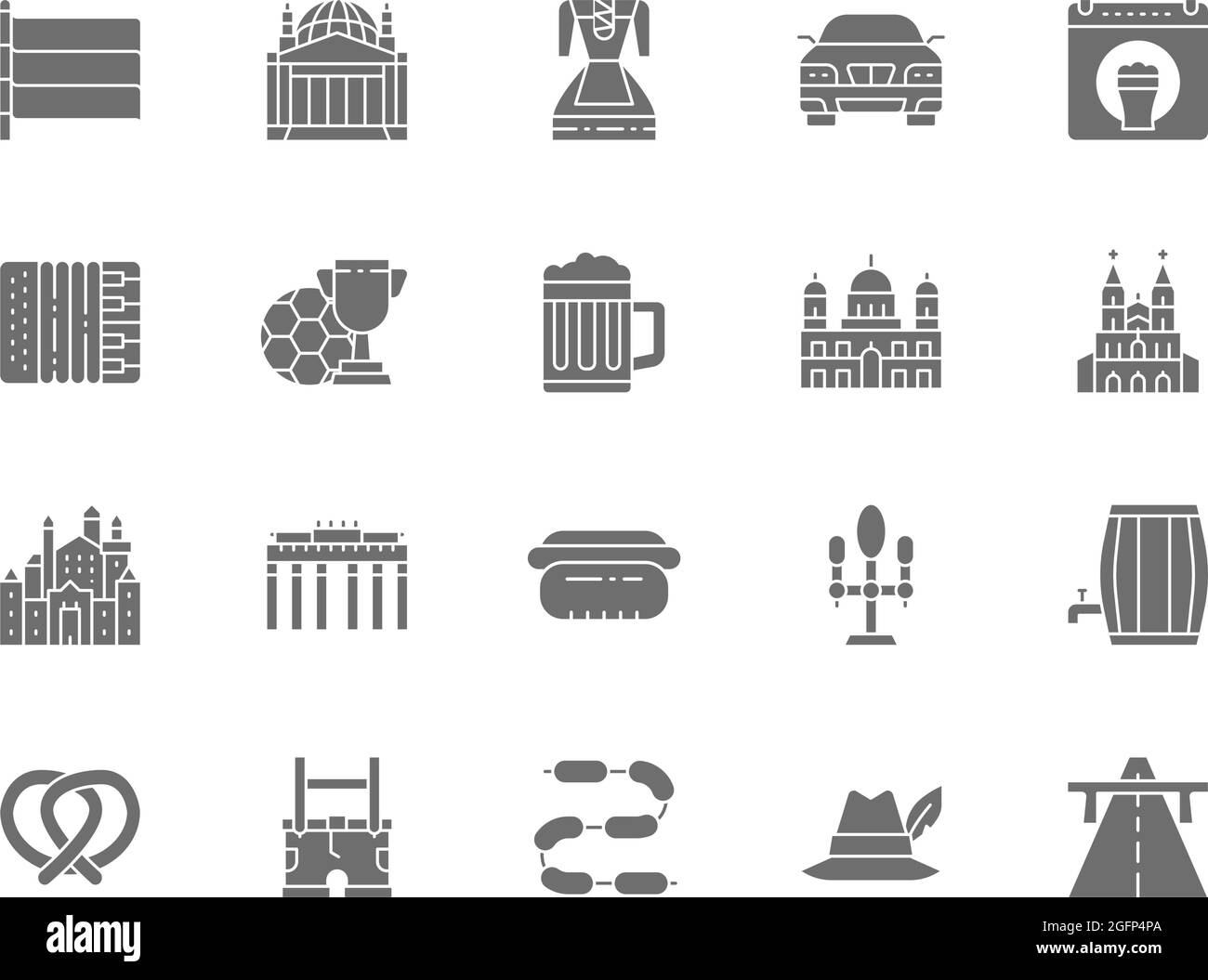 Republic germany icons set hi-res stock photography and images - Alamy