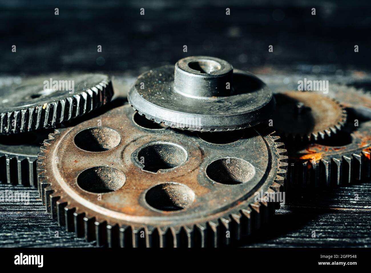 Gears from an old industrial machine Stock Photo - Alamy