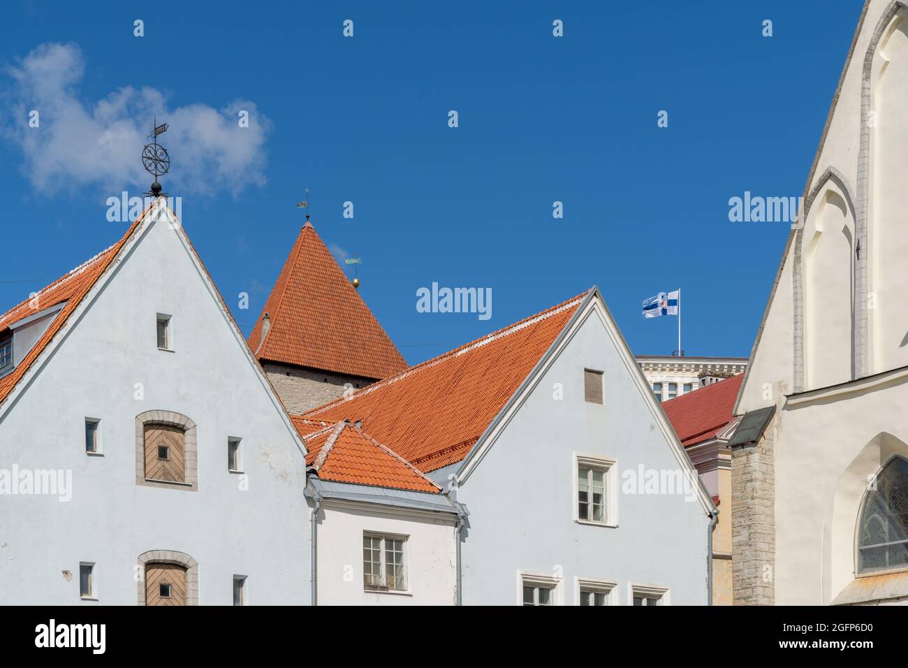 Tallinn, Estonia: 6 August, 2021: historic old buildings in the old ...