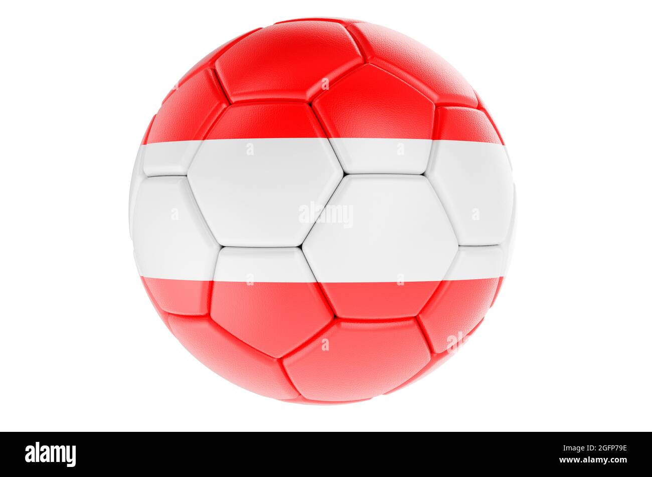 Soccer ball or football ball with Austrian flag, 3D rendering isolated ...
