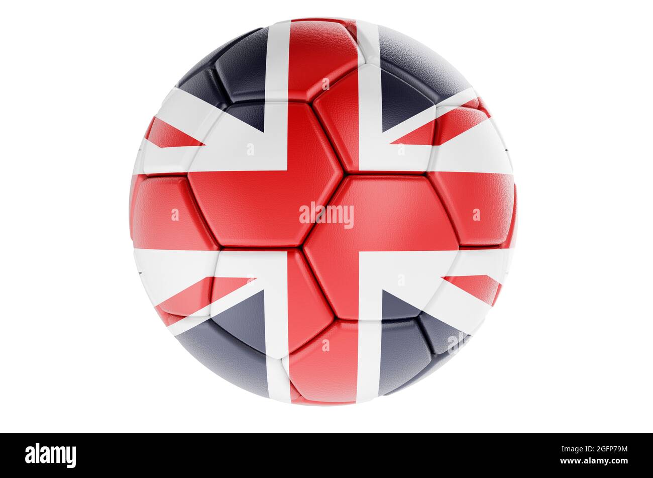 Soccer ball or football ball with British flag, 3D rendering isolated ...