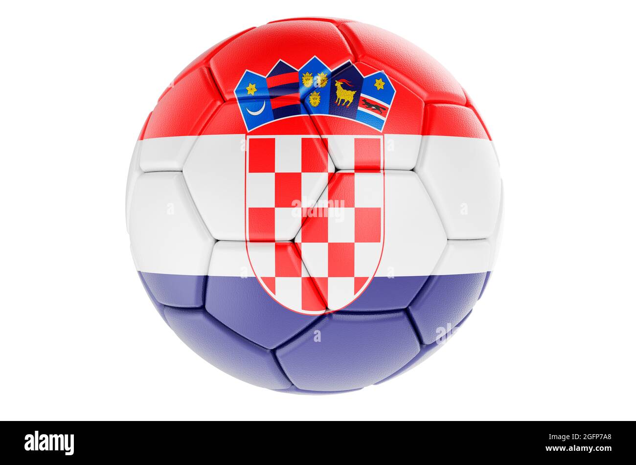 Soccer ball or football ball with Croatian flag, 3D rendering isolated ...