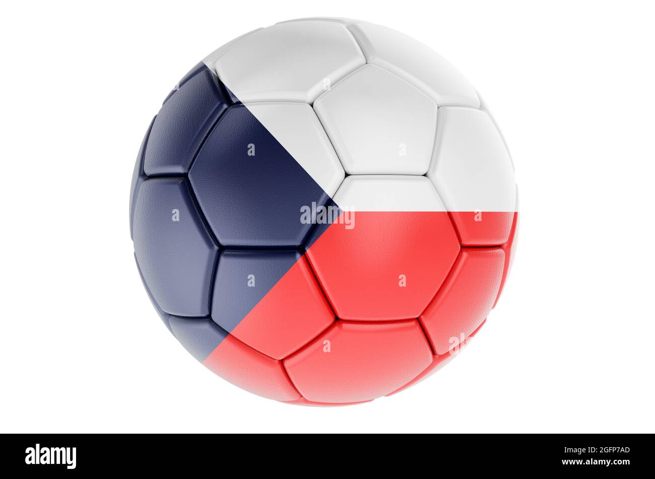 Soccer ball or football ball with Czech flag, 3D rendering isolated on ...