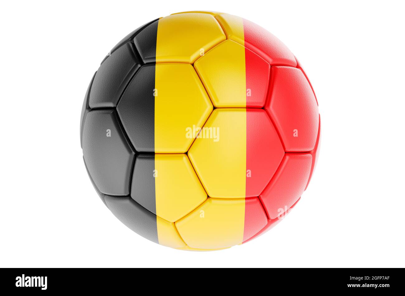 Soccer ball or football ball with Belgian flag, 3D rendering isolated ...