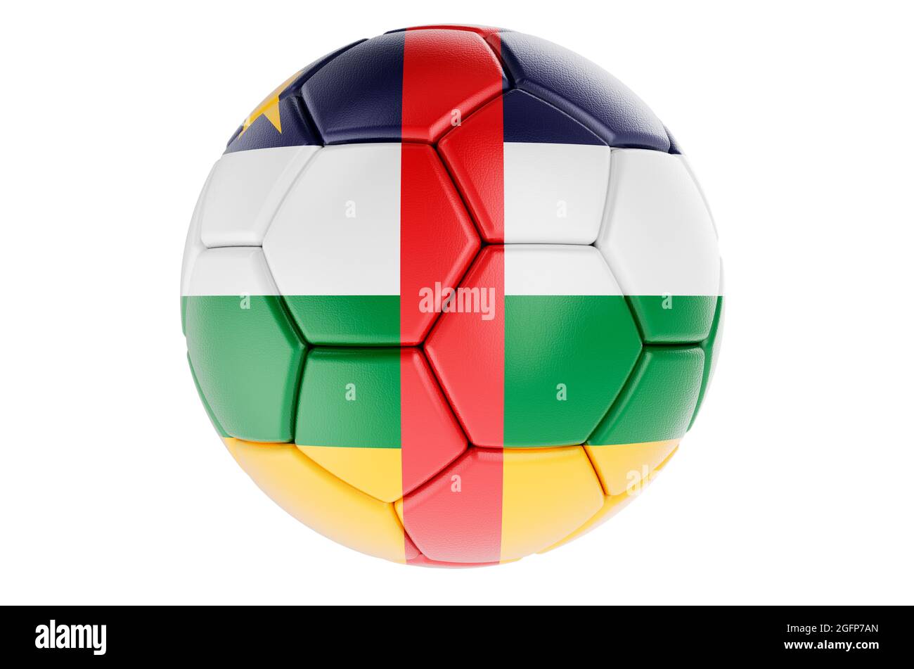 Soccer ball or football ball with Central African flag, 3D rendering ...