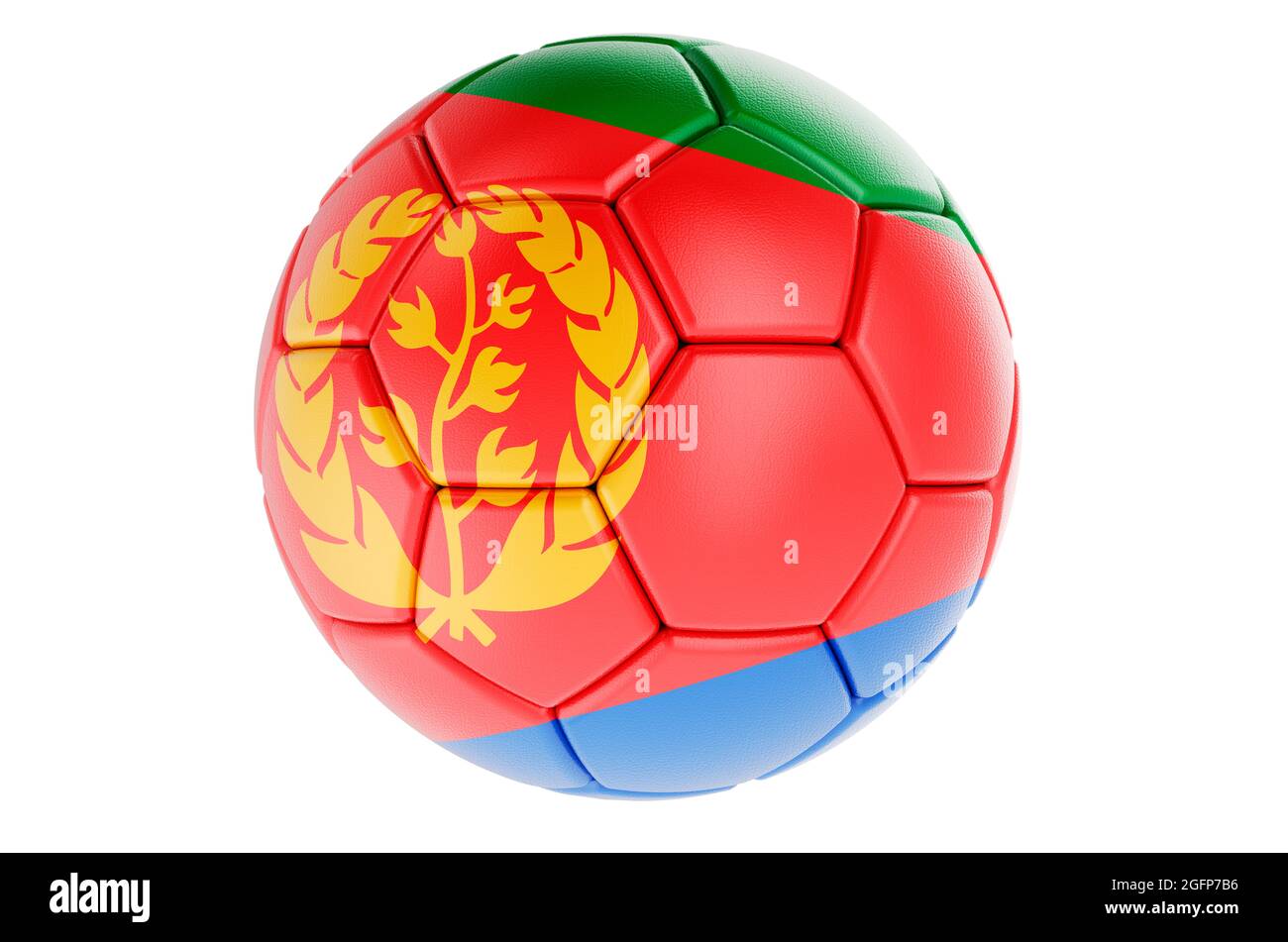 Soccer ball or football ball with Eritrean flag, 3D rendering isolated ...