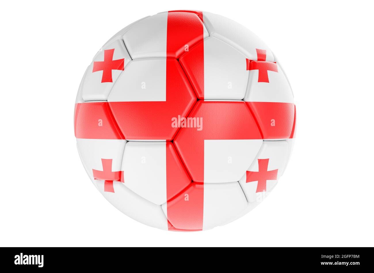 Soccer ball or football ball with Georgian flag, 3D rendering isolated ...