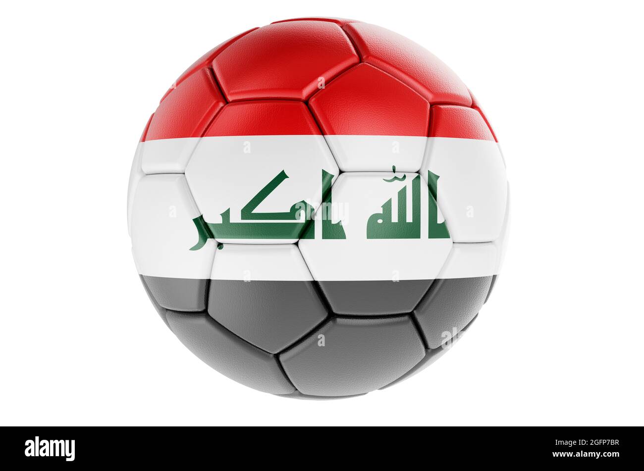 Soccer ball or football ball with Iraqi flag, 3D rendering isolated on ...