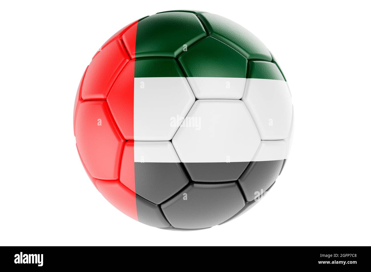 Soccer ball or football ball with The United Arab Emirates flag, 3D ...