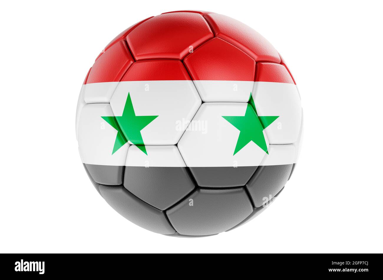 Soccer ball or football ball with Syrian flag, 3D rendering isolated on ...
