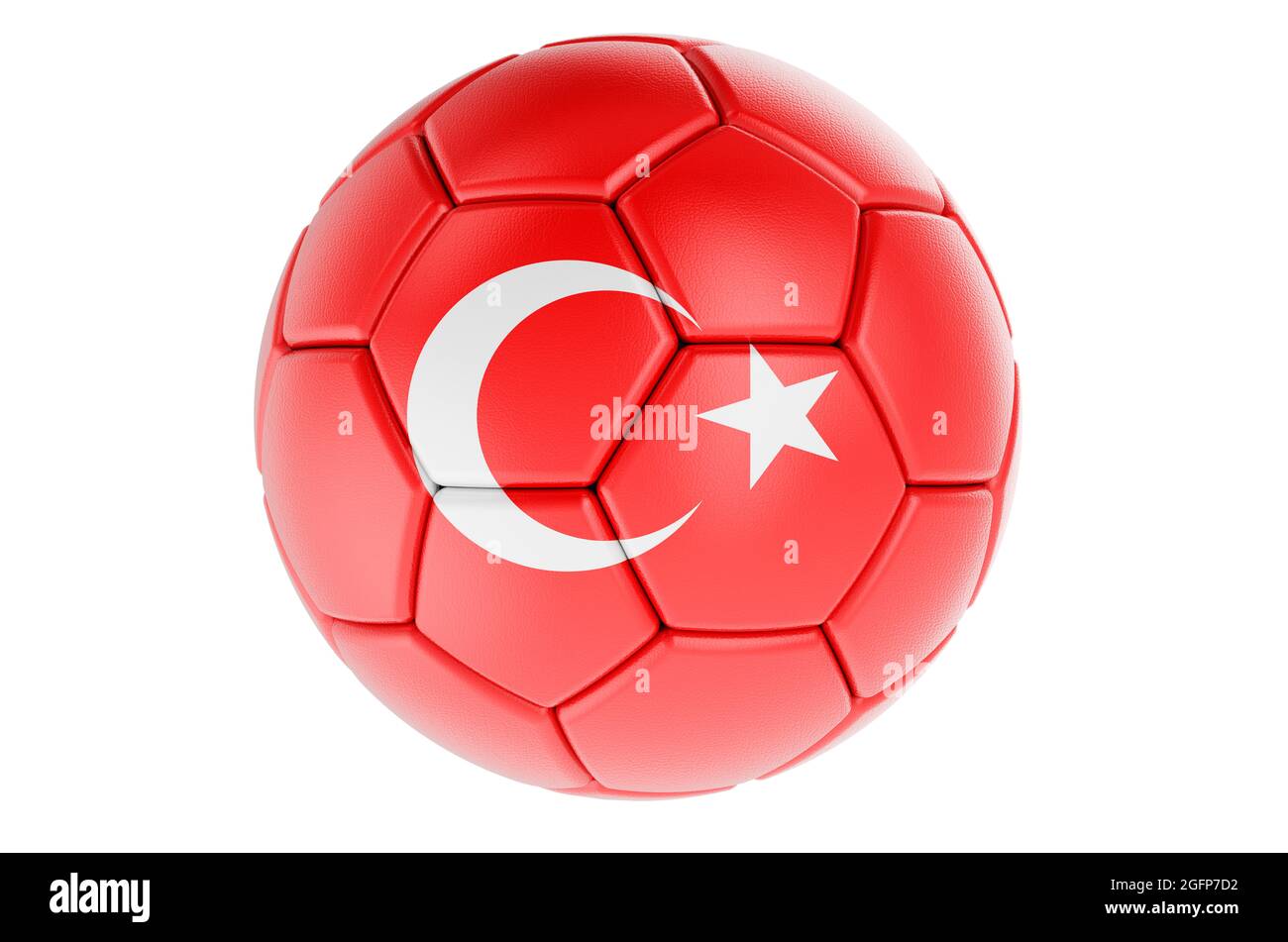 Soccer ball or football ball with Turkish flag, 3D rendering isolated ...