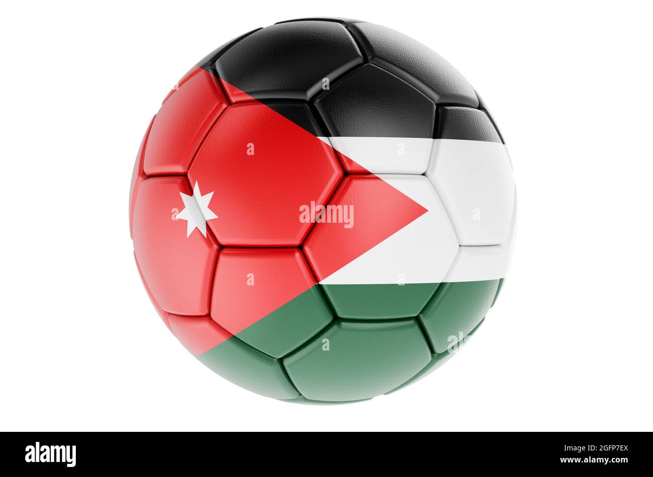 Soccer ball or football ball with Jordanian flag, 3D rendering isolated ...