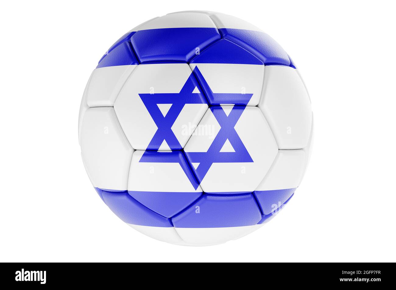 Soccer ball or football ball with Israeli flag, 3D rendering isolated ...