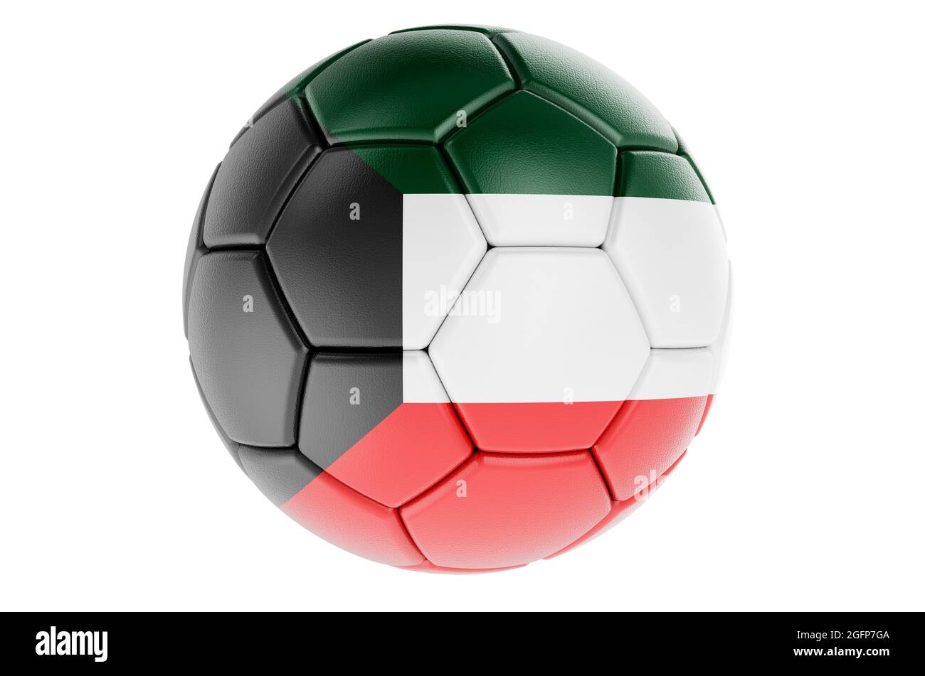 Soccer ball or football ball with Kuwaiti flag, 3D rendering isolated ...