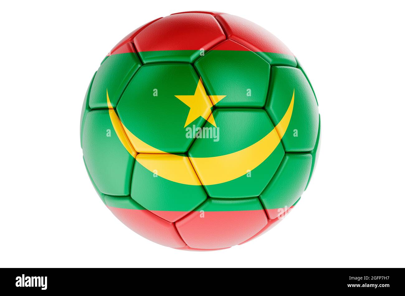 Soccer ball or football ball with Mauritanian flag, 3D rendering ...