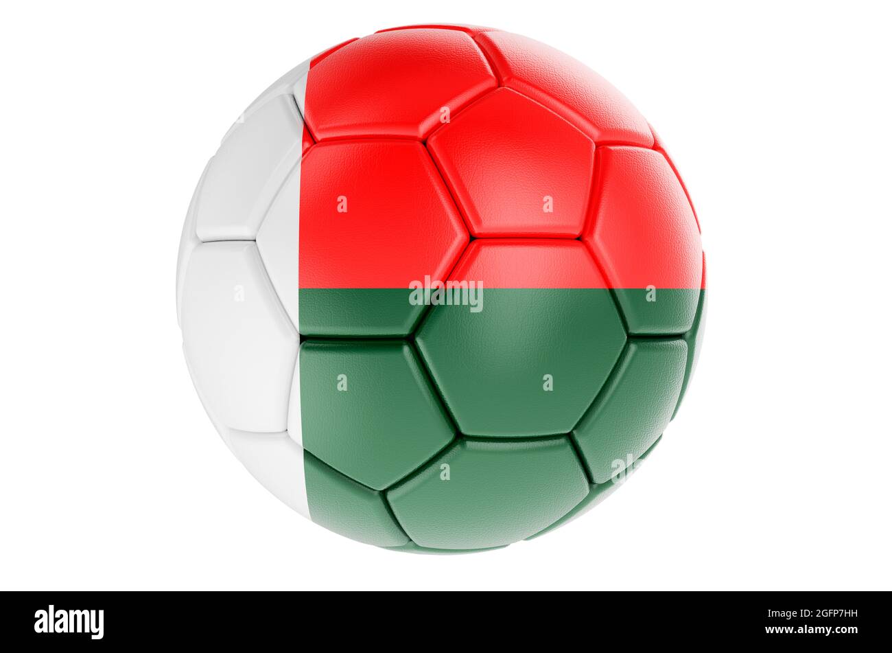 Soccer ball or football ball with Madagascar flag, 3D rendering ...