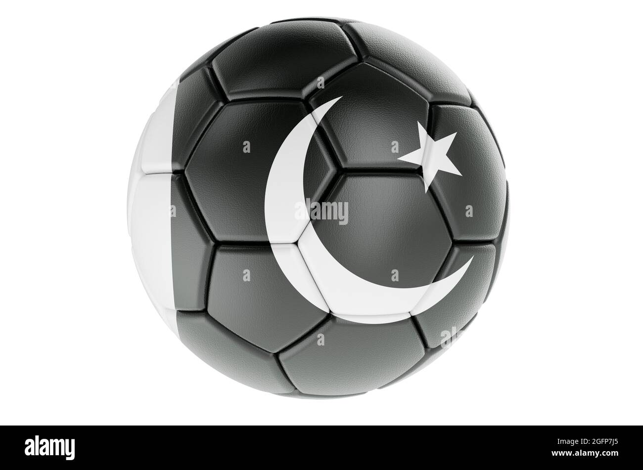 Soccer ball or football ball with Pakistani flag, 3D rendering isolated ...
