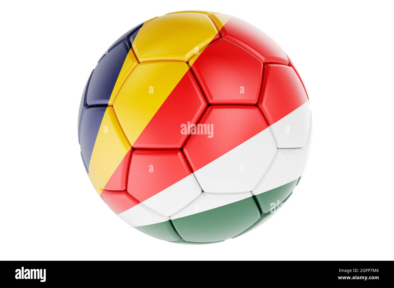 Soccer ball or football ball with Seychelloise flag, 3D rendering ...
