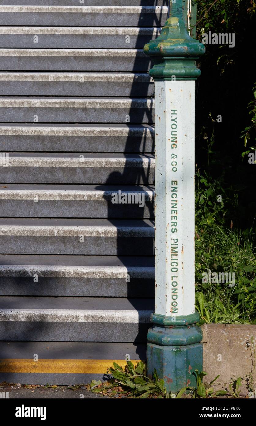 Ancient pillar of steps of a railway bridge made by H Young Engineers ...