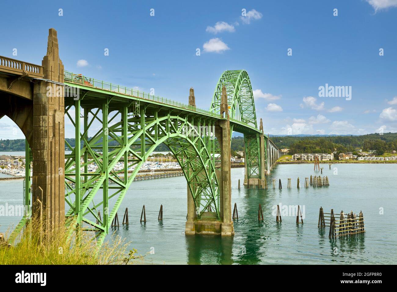 Siuslaw River Bridge designed by Conde B McCullough in Florence Oregon ...