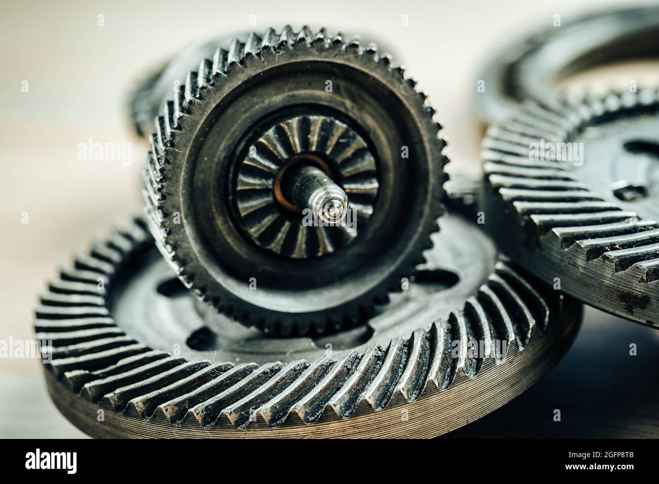 Gears from an old industrial machine Stock Photo - Alamy