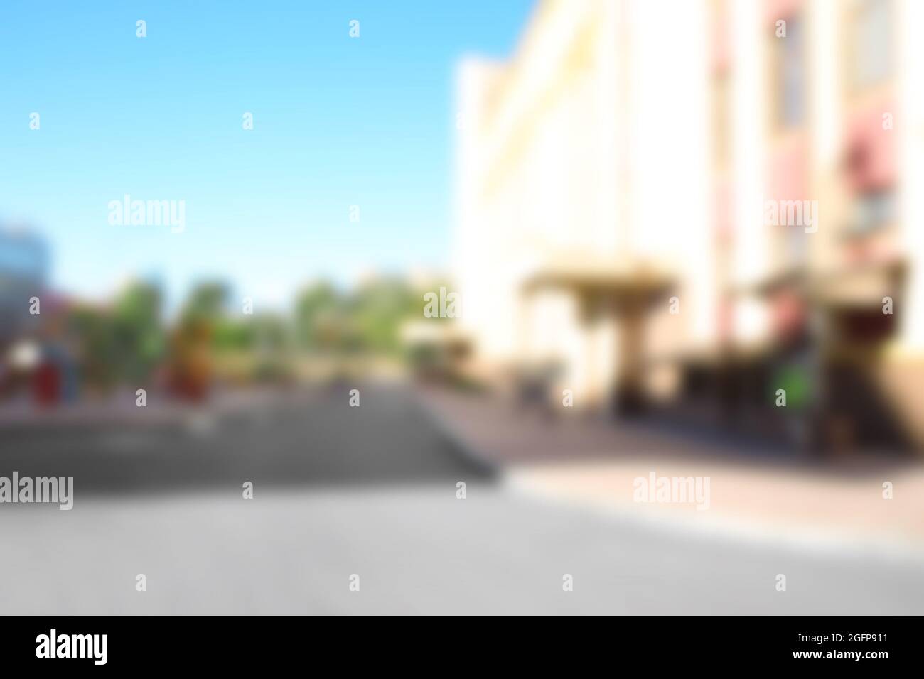 Blurred view of modern school building Stock Photo - Alamy