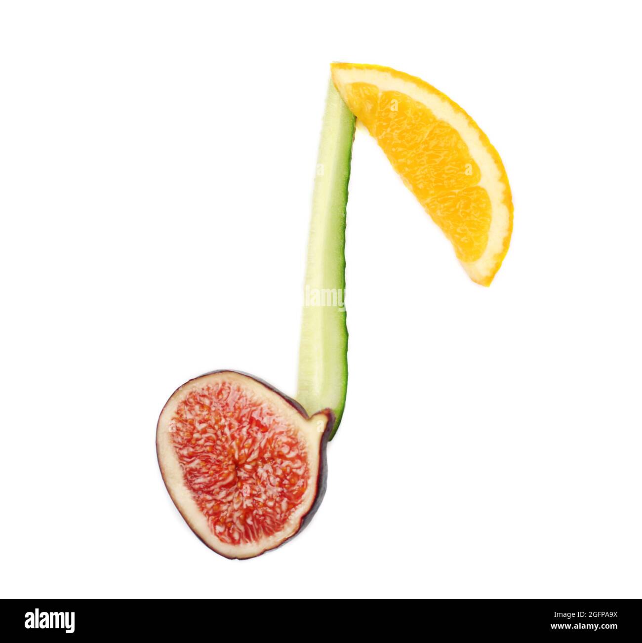 Note made of fruits and vegetable isolated on white Stock Photo - Alamy