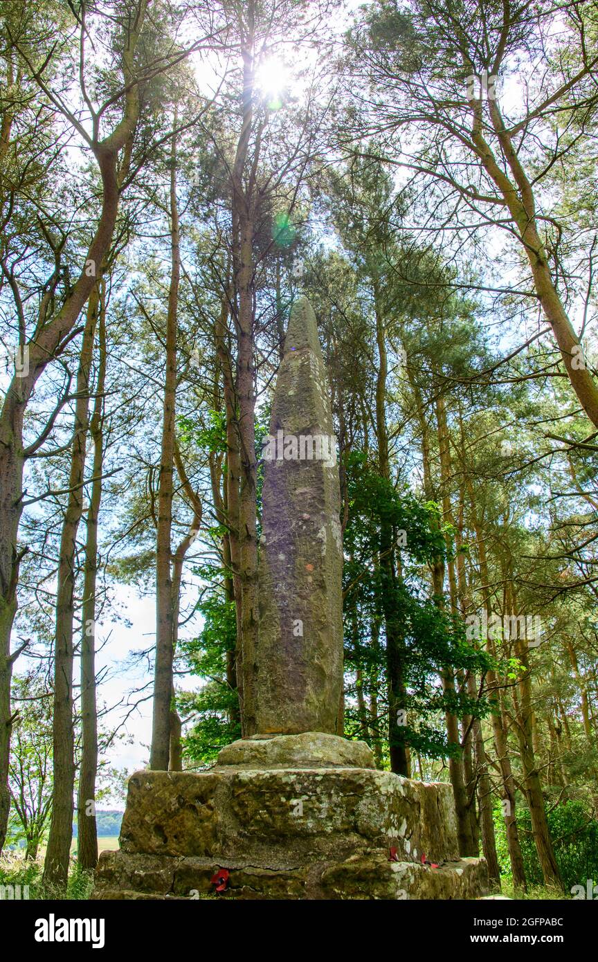 Percy's Cross at Otterburn battle site, Northumberland Stock Photo - Alamy