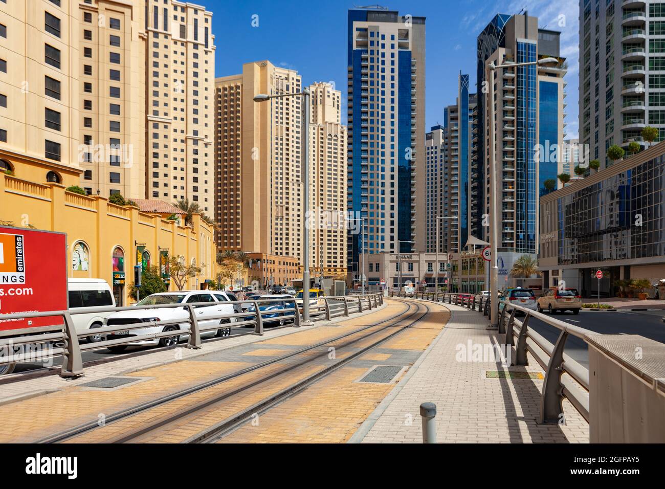 Urban road cityscape of Dubai at daytime Stock Photo - Alamy