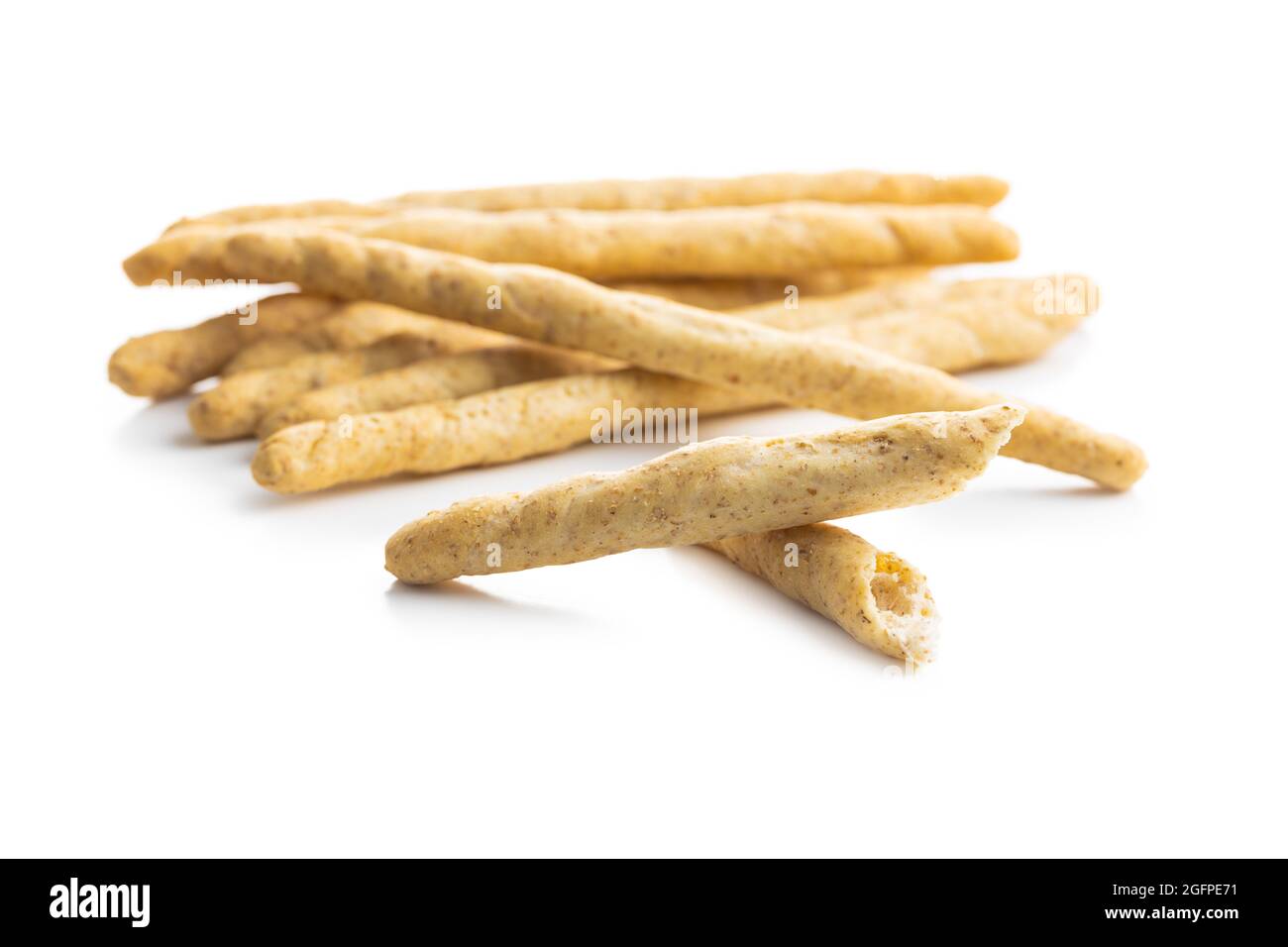Grissini sticks. Traditional italian bread sticks isolated on white ...