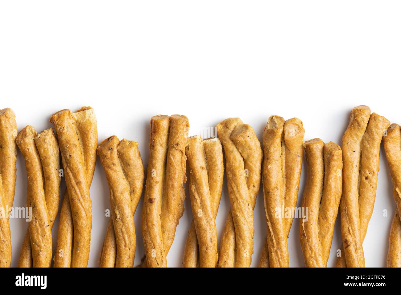 Grissini sticks. Traditional italian bread sticks isolated on white ...